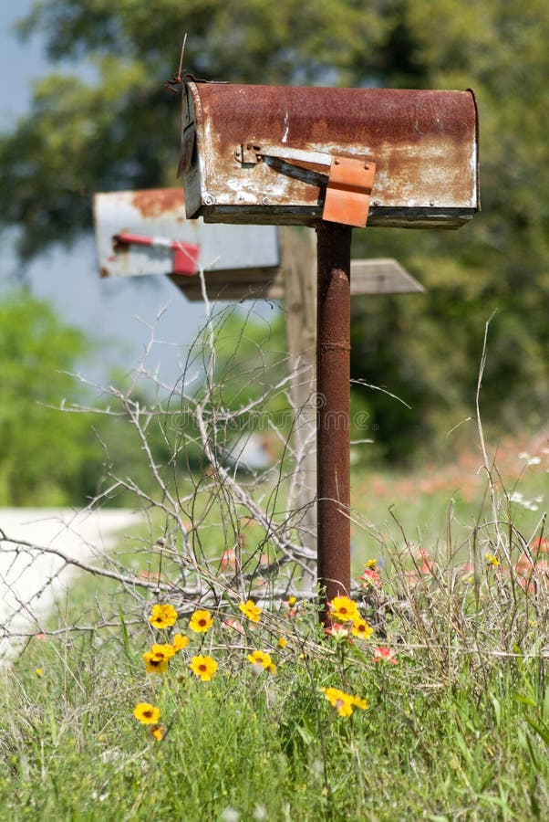 Old Rusty Mailbox stock image. Image of forgotten, flag - 4856087