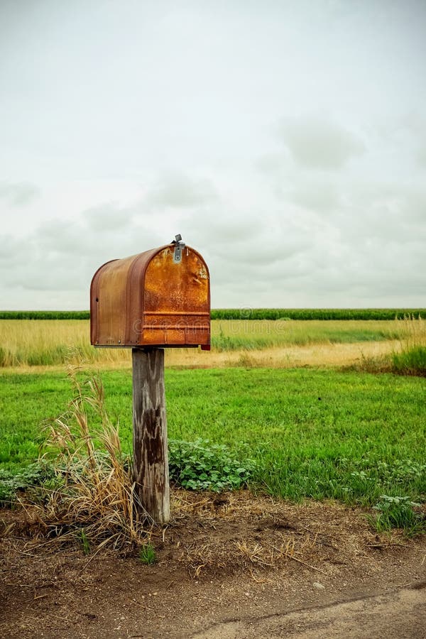 An Old Rusty Mailbox in a Field. Stock Photo - Image of rusty ...