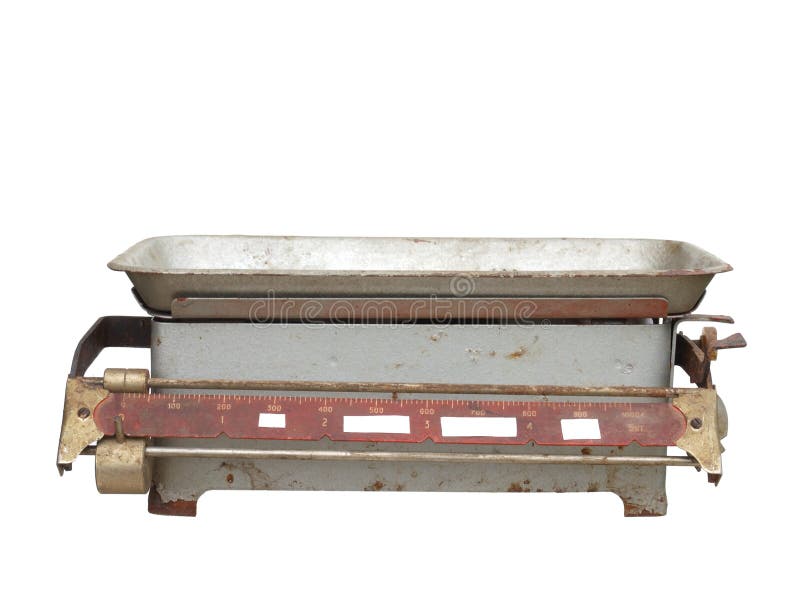Mechanical Scales Isolated on a White Background Stock Photo - Image of ...