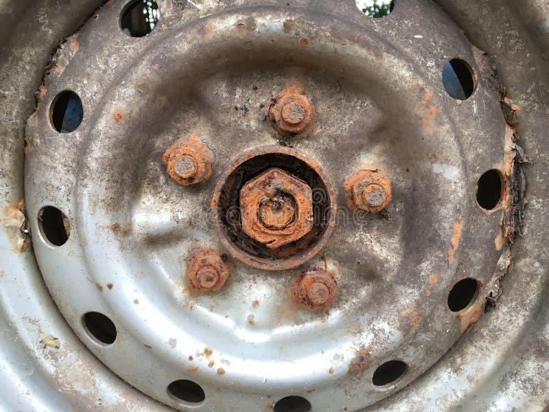 Old Rusty Metal Alloy Wheel Car Stock Photo - Image of metal, tire ...
