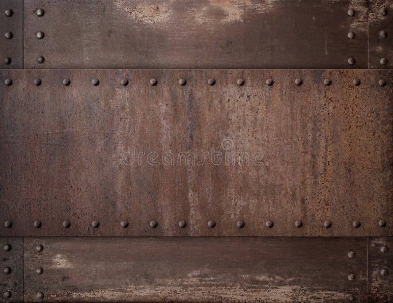 Old Rusty Metal Background with Rivets 3d Illustration Stock Photo ...