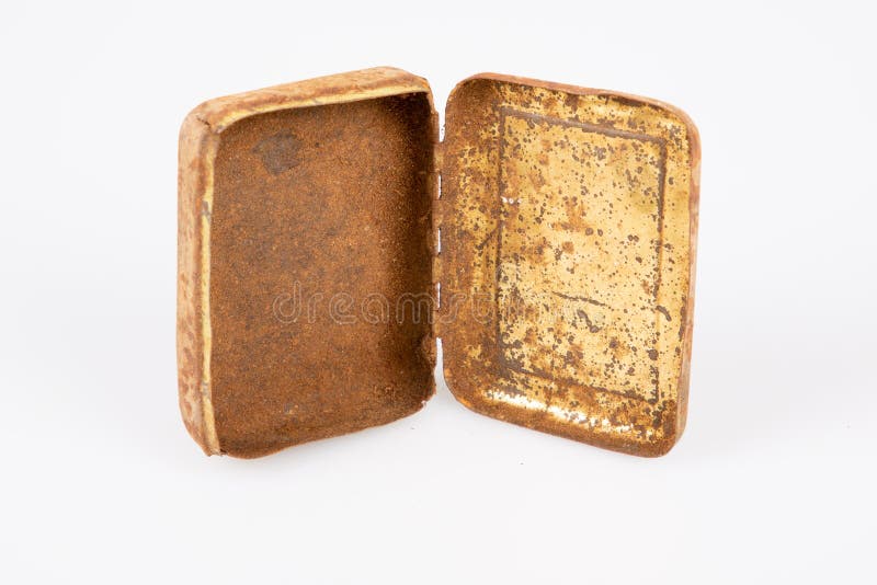 Old Rusty Metal Box Isolated on White Background Stock Photo - Image of ...