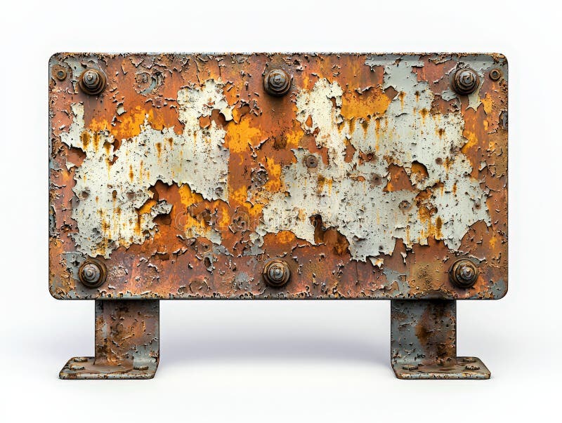 Old Rusty Metal Box with Severe Corrosion and Peeling Paint on a ...