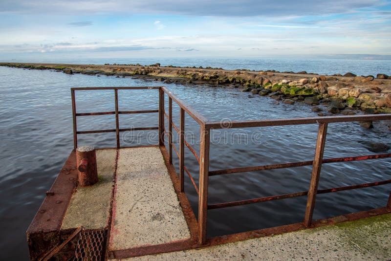 Old Rusty Metal Bridge in Port Stock Image - Image of pavement, round ...