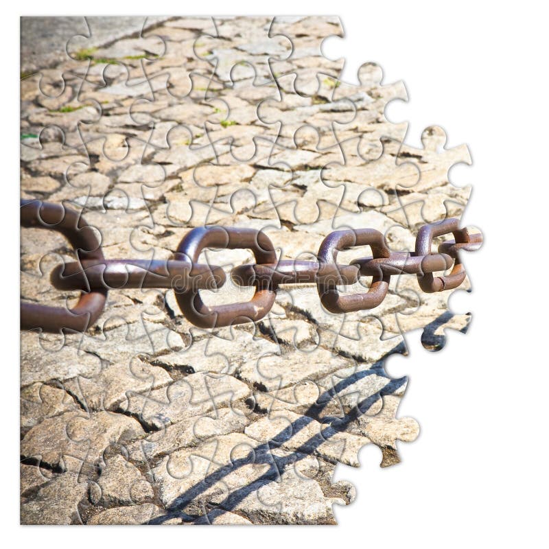Old Rusty Metal Chain - Freedom Concept Image in Jigsaw Puzzle Shape ...