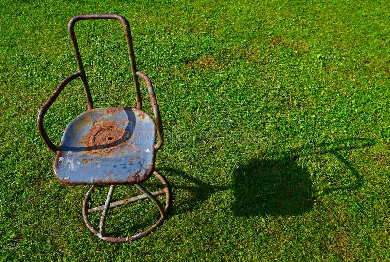 Old rusty metal chair stock photo. Image of metal, life - 155026758