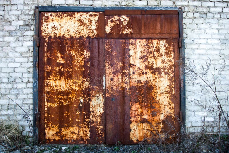 Old rusty metal door stock image. Image of destruction - 62676869