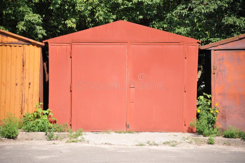 Rusty metal garage stock image. Image of gate, auto - 124823421
