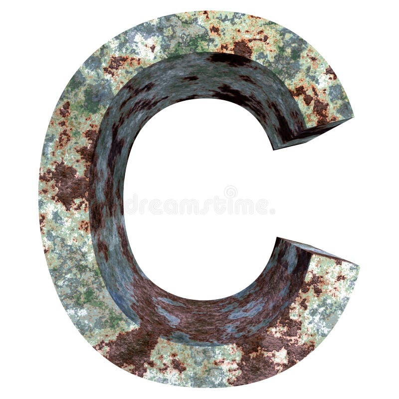 Old rusty metal font stock illustration. Illustration of letter - 121698173