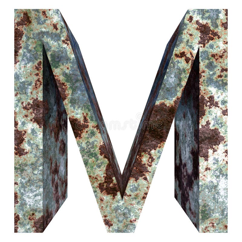 Old rusty metal font stock illustration. Illustration of background ...