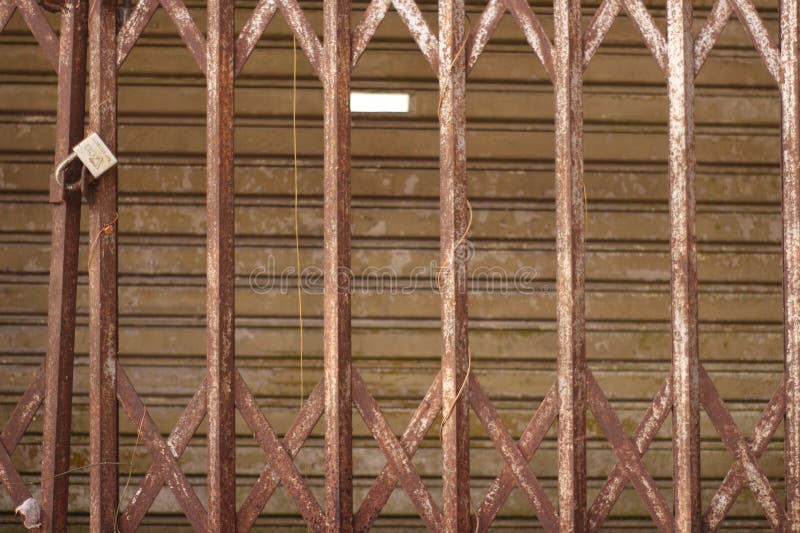 Old rusty metal gate stock image. Image of textile, handrail - 280046309