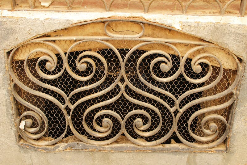 Old Rusty Metal Grate in Old Building Stock Photo - Image of ornate ...