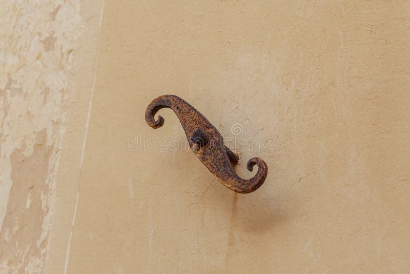 Old Rusty Metal Handle in the Wall Stock Image - Image of industrial ...