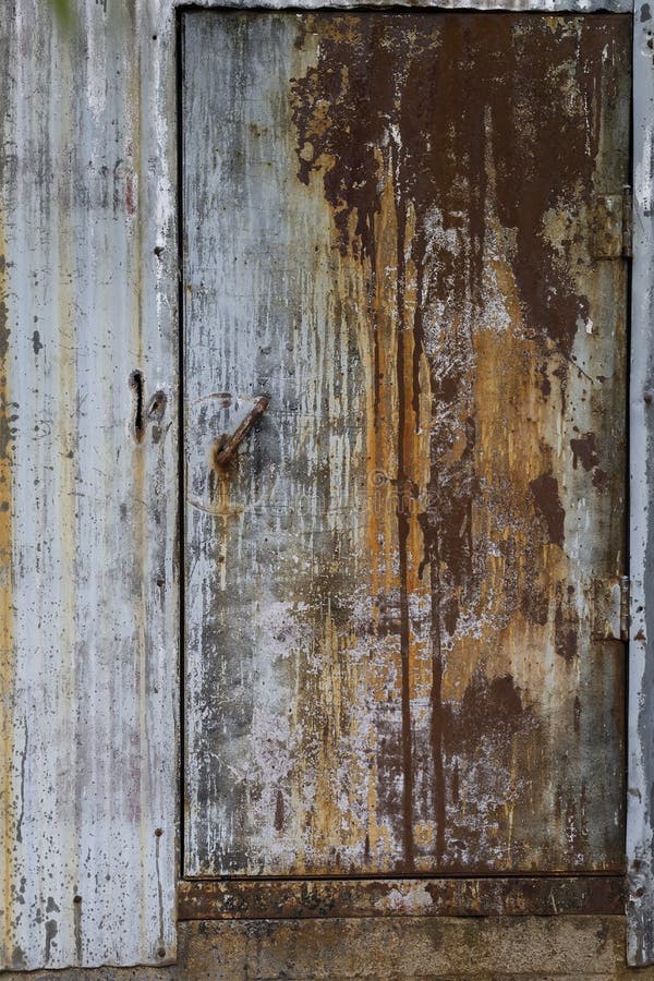 Old Rusty Metal Industrial Door of Abandoned Building Stock Image ...