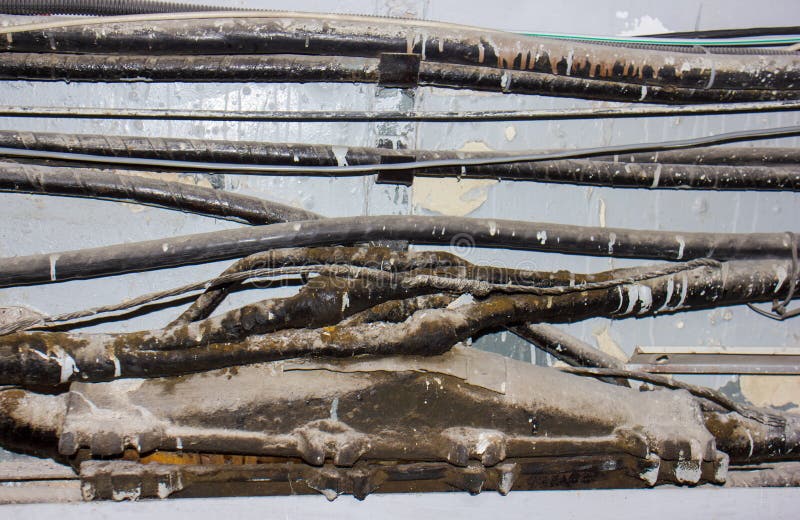 Old Rusty Metal Pipes, Old Rusty Cables in the Laboratory Stock Photo ...