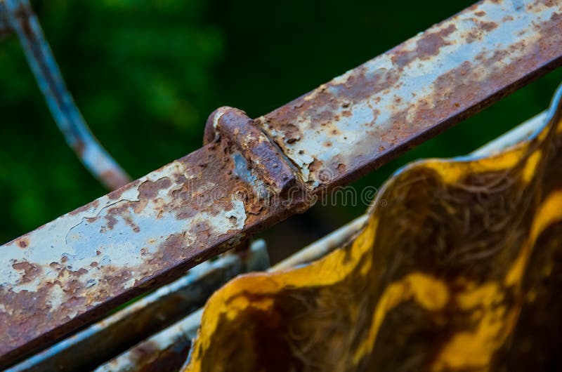 Old rusty metal railing stock photo. Image of wooden - 57356832
