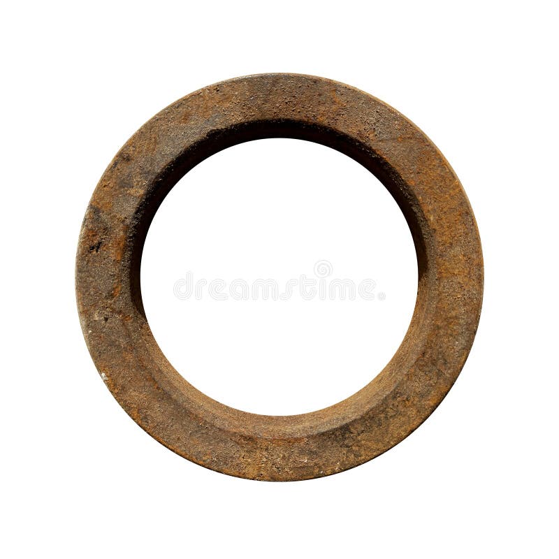 Old Rusty Metal Ring on a White Isolated Background Stock Image - Image ...