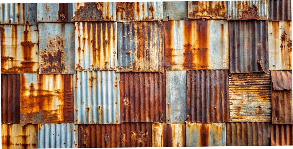 Old Rusty Metal Sheet Texture Collage for 3D Mapping and Banner Design ...