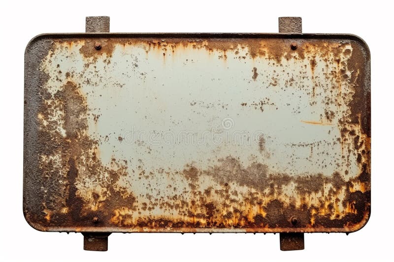 Old Rusty Metal Sign with Blank Space Isolated, Created by Generative ...