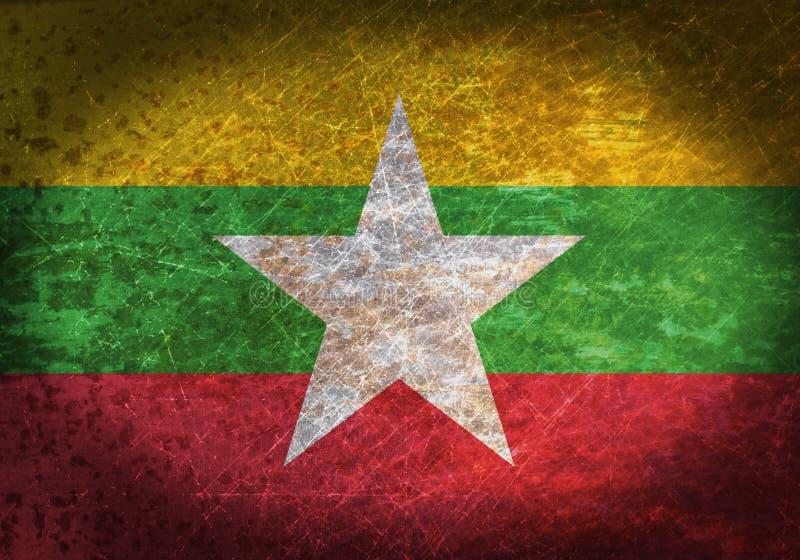 Old Rusty Metal Sign with a Flag Stock Illustration - Illustration of ...