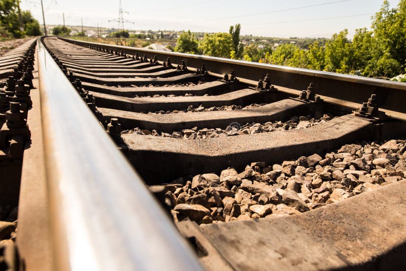Old Rusty Metal Sleepers on the Railway Stock Image - Image of steel ...