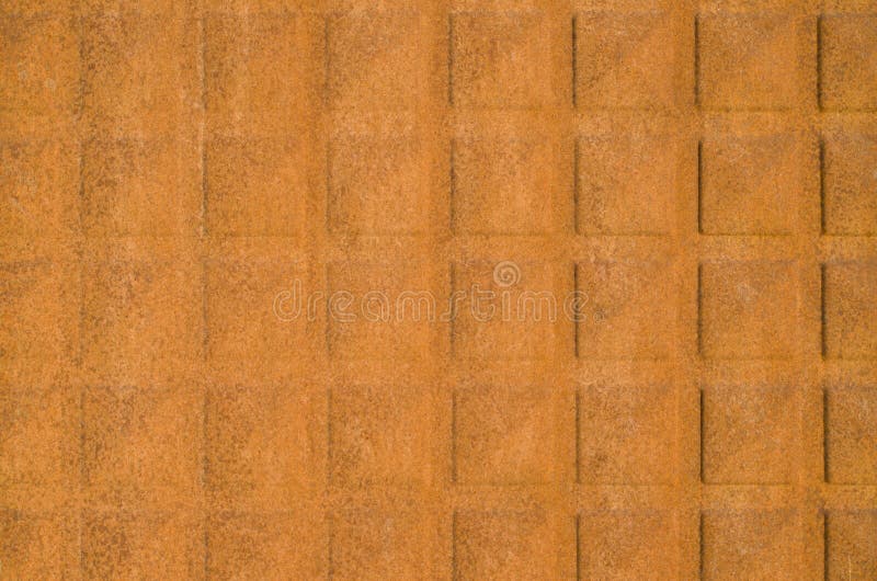Old Rusty Metal Surface with Square Ornaments Closeup Stock Image ...