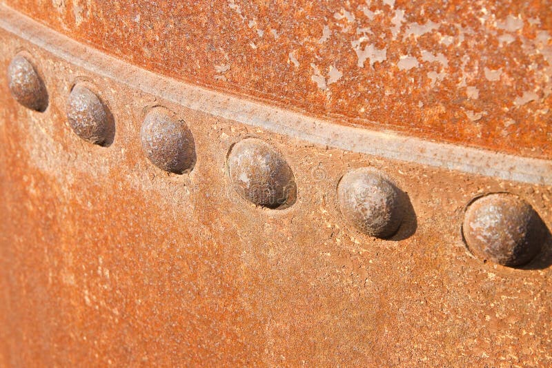 Old Rusty Metal Tank with Rivets Stock Image - Image of plate, fuel ...