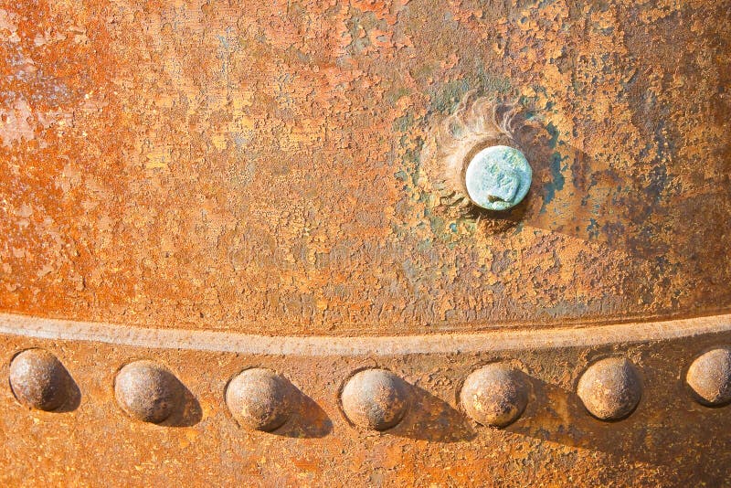 Old Rusty Metal Tank with Rivets Stock Photo - Image of metallic ...