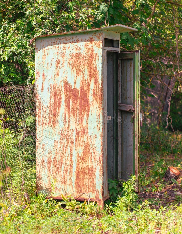 Old Rusty Metal Toilet in the Country Stock Image - Image of abandoned ...