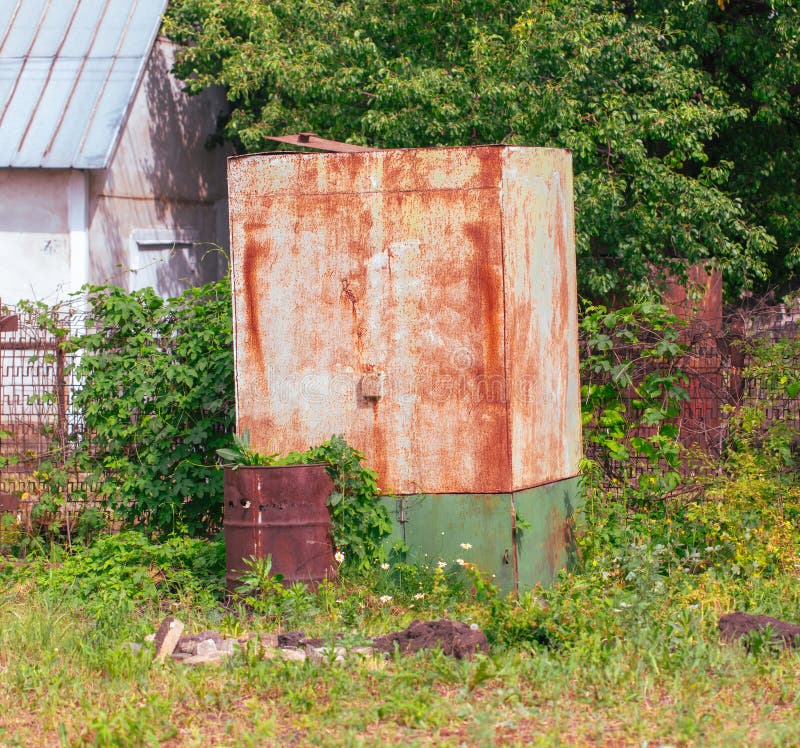 Old Rusty Metal Toilet in the Country Stock Image - Image of primitive ...