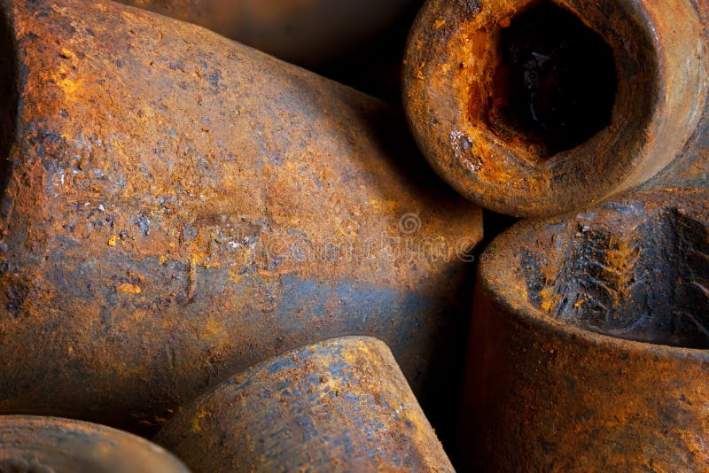 Old Rusty Heads Metal on Blue Box Stock Image - Image of collection ...