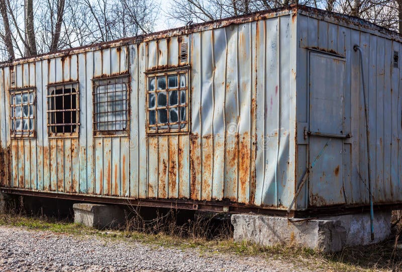 Old rusty metal trailer stock photo. Image of architecture - 179675084