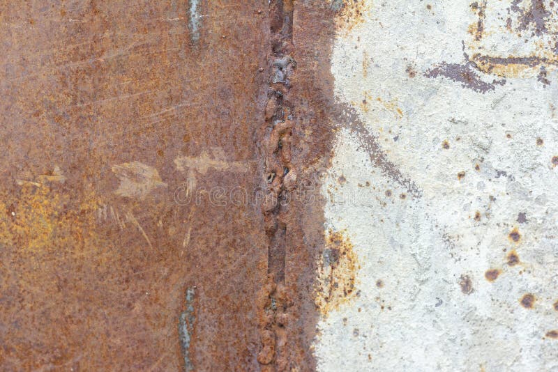 An Old Rusty Metal Wall.Rust in the Weld. Stock Photo - Image of garage ...