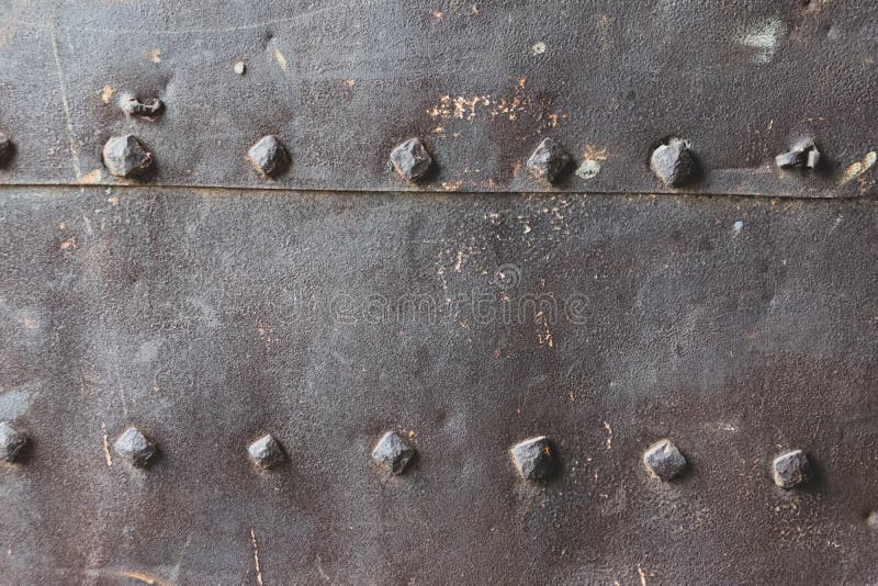 Old and Rusty Metal Wall Surface with Big Rivets Stock Photo - Image of ...