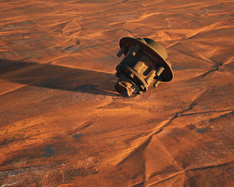 Old Rusty Metal Wheel Hub on Rusty Metal Sheet. Stock Photo - Image of ...