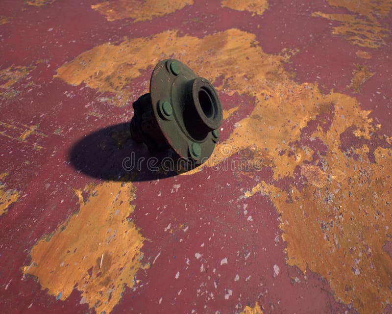 Old Rusty Metal Wheel Hub on Rusty Metal Sheet. Stock Photo - Image of ...