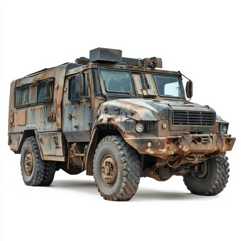An Old, Rusty Military Vehicle with a Rugged Design, Used for ...