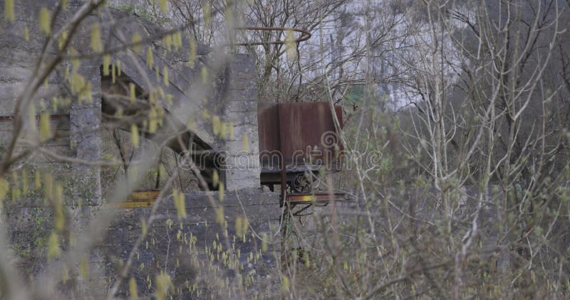 Old Rusty Mining Cart Trolley for Coal Carriage Abandoned Stock Video ...