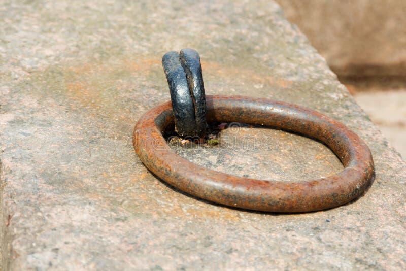 Rusty mooring ring stock image. Image of granite, ring - 118586343