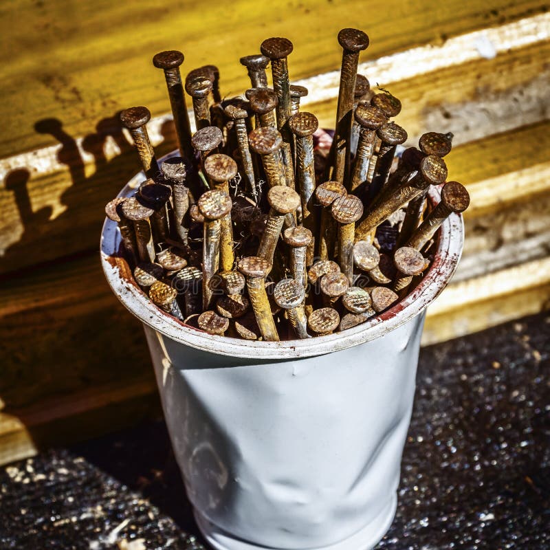 Old rusty nails stock photo. Image of pile, macro, junk - 275116736