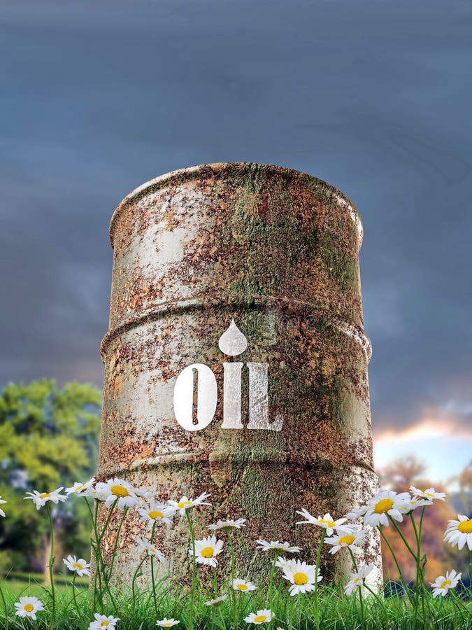Old rusty oil barrel stock illustration. Illustration of petroleum ...