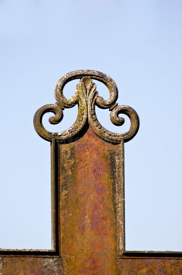 Old Rusty Ornamental Metal Cross Fragment Stock Photo - Image of ...