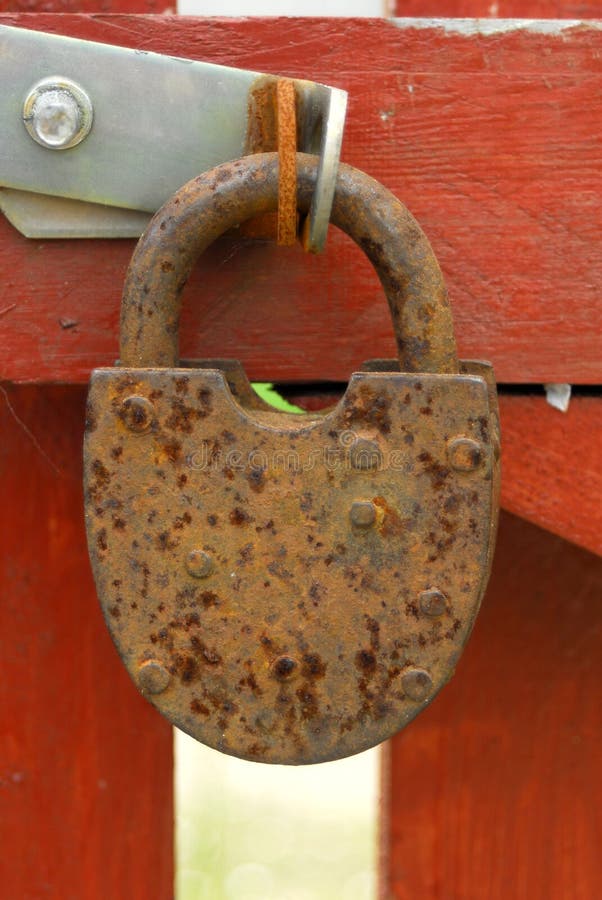 Old rusty padlock stock image. Image of lumber, coarse - 14629803