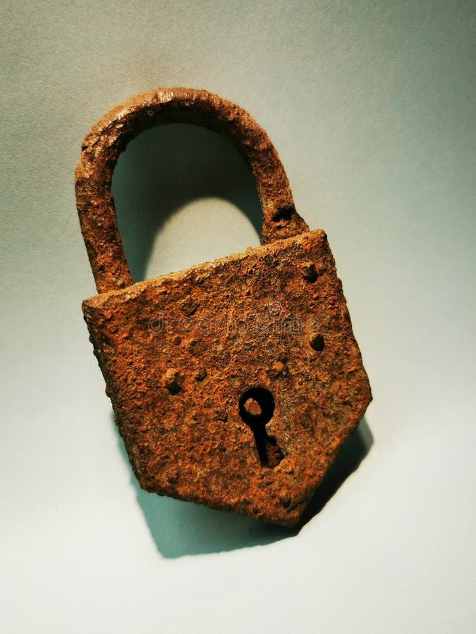Old rusty padlock. stock photo. Image of produce, wood - 187364542