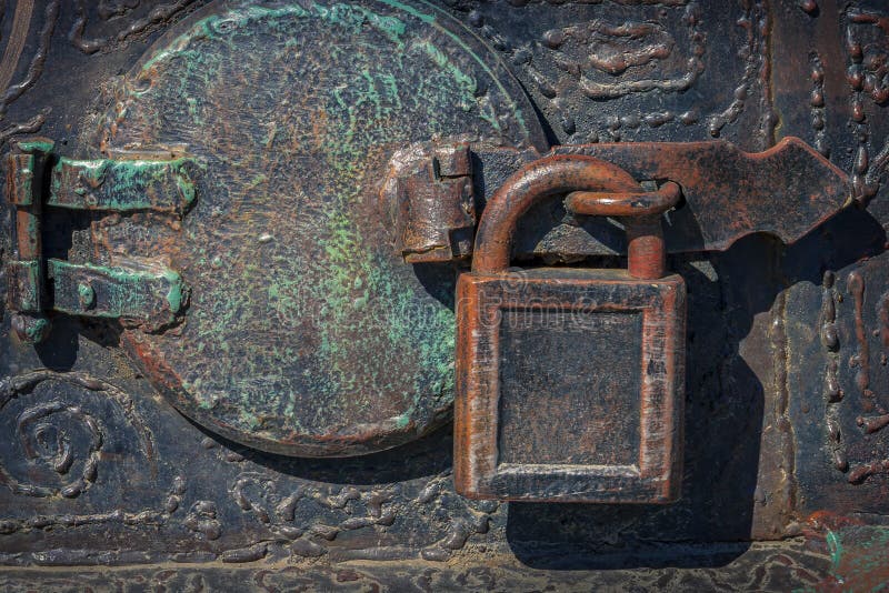 Old rusty padlock stock photo. Image of aged, retro, detail - 94969170