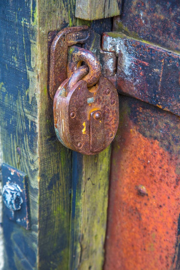 Pad Lock Rust Rusty Close Up Old Worn Stock Image - Image of orange ...