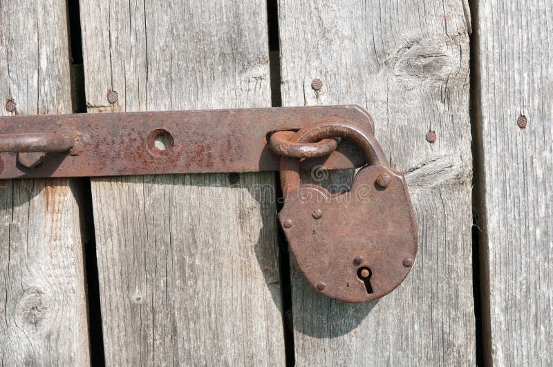 Old rusty padlock stock image. Image of retro, open, gate - 31856899