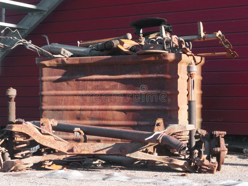Old rusty parts from cars. stock image. Image of metal - 89094997