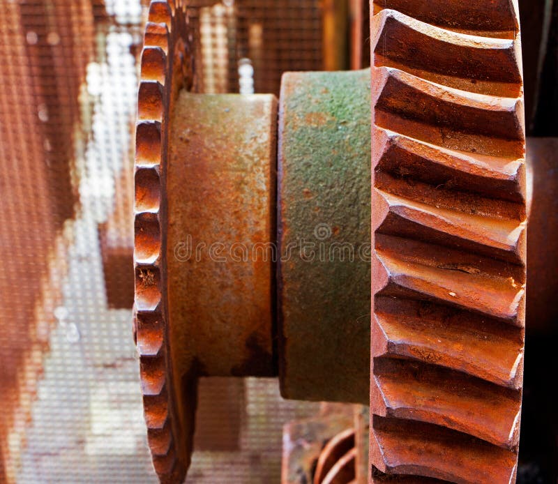 Old and Rusty Pinion Gear of Mechanical Machine Stock Image - Image of ...