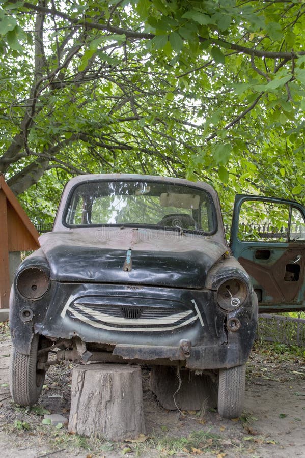 Old Rusty Pink Passenger Car Stock Image - Image of antique, classic ...